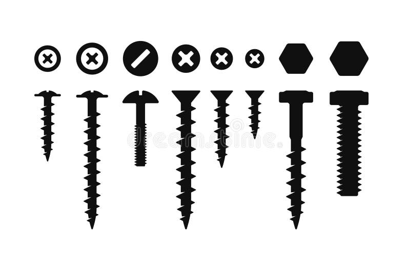 Screws, Bolt and Nut Set on White Background. Vector Stock Vector ...