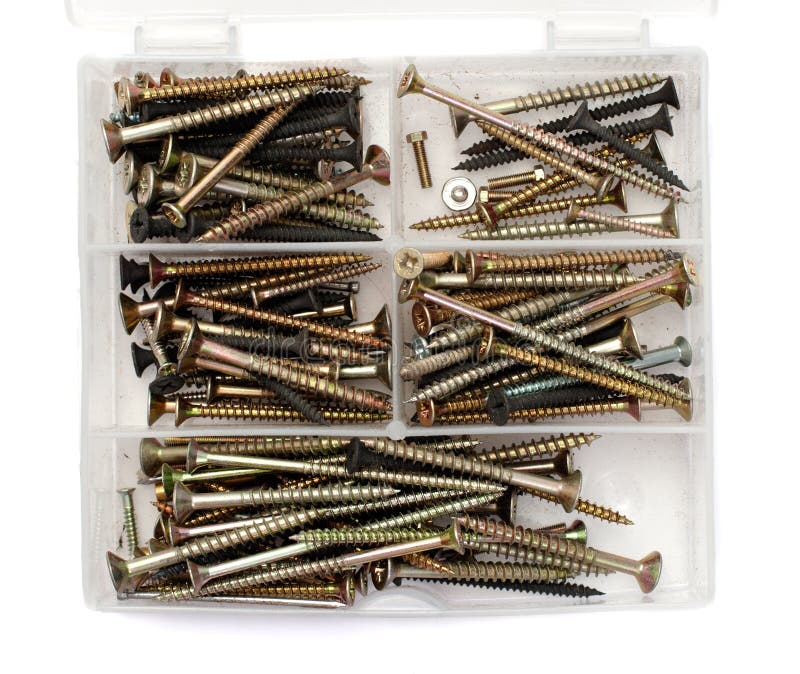 Screws box stock photo. Image of group, cells, stuff - 23410504