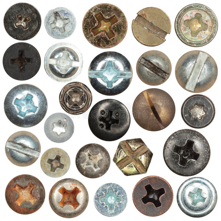 Screws head collection stock photo. Image of accessory - 25845058