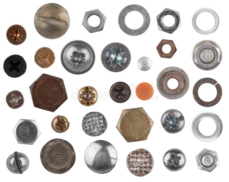 Screws head collection stock photo. Image of accessory - 25845058