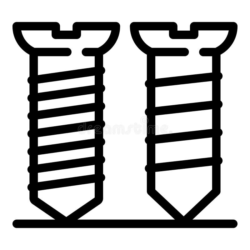 Screws icon, outline style stock vector. Illustration of carpentry ...
