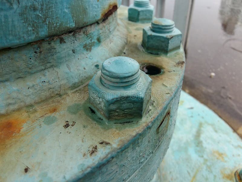 Screws Installed Around the Machine Base Stock Photo - Image of metal ...