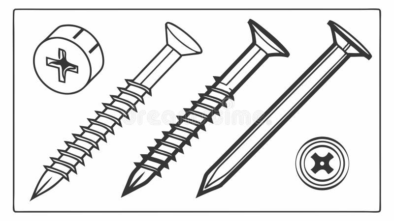 Screws and Nail Fasteners, Vector Design Generative AI Stock Vector ...