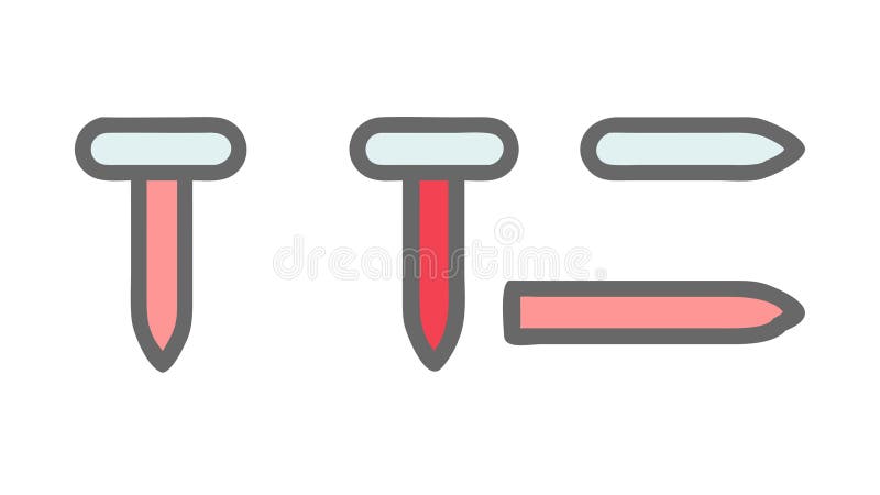 Screws or Nails Hardware Icon Flat Design Fasteners, Vector Design ...