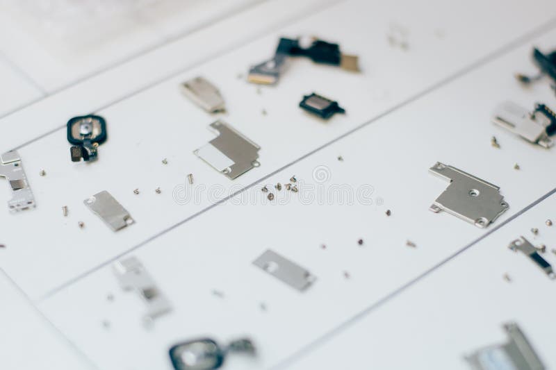 Screws and Other Parts of a Mobile Smart Phone Stock Image - Image of ...
