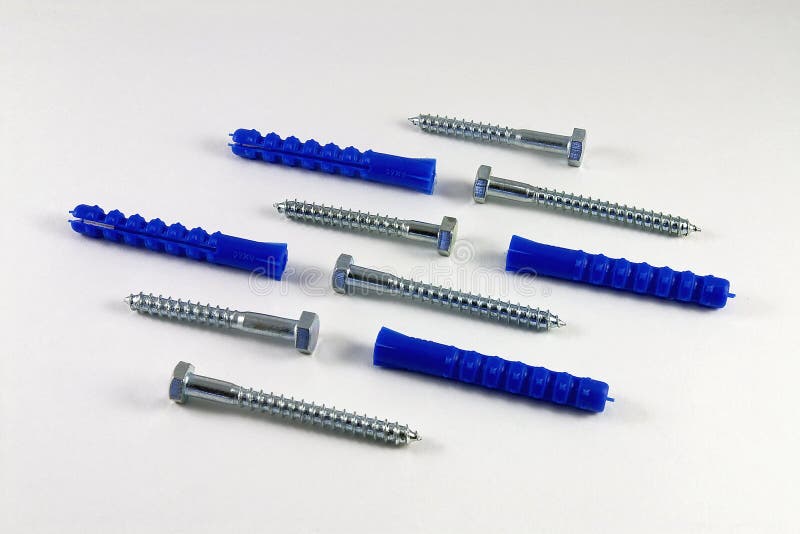 Blue screws stock image. Image of screws, wood, workbench - 386149