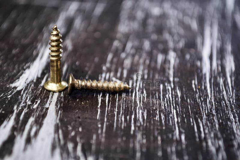 Screws To Repair Lying on the Table. Men`s Housework. Fix the Da Stock ...