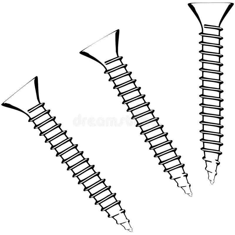 Screws Vector Isolated on White Background Stock Vector - Illustration ...