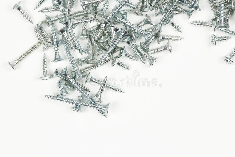 Screws on white stock photo. Image of head, screws, industrial - 108403712
