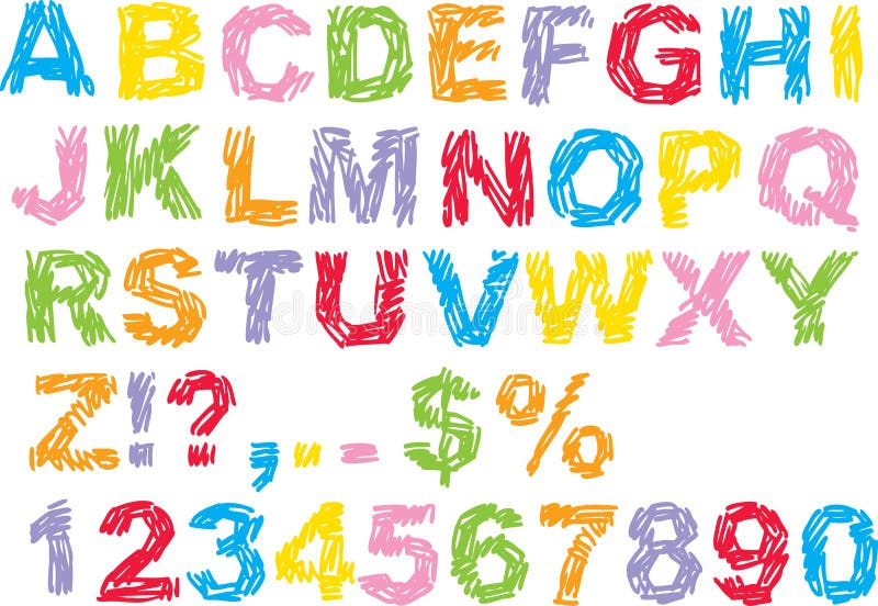 Scribbled alphabet stock vector. Illustration of scrapbook - 22733965