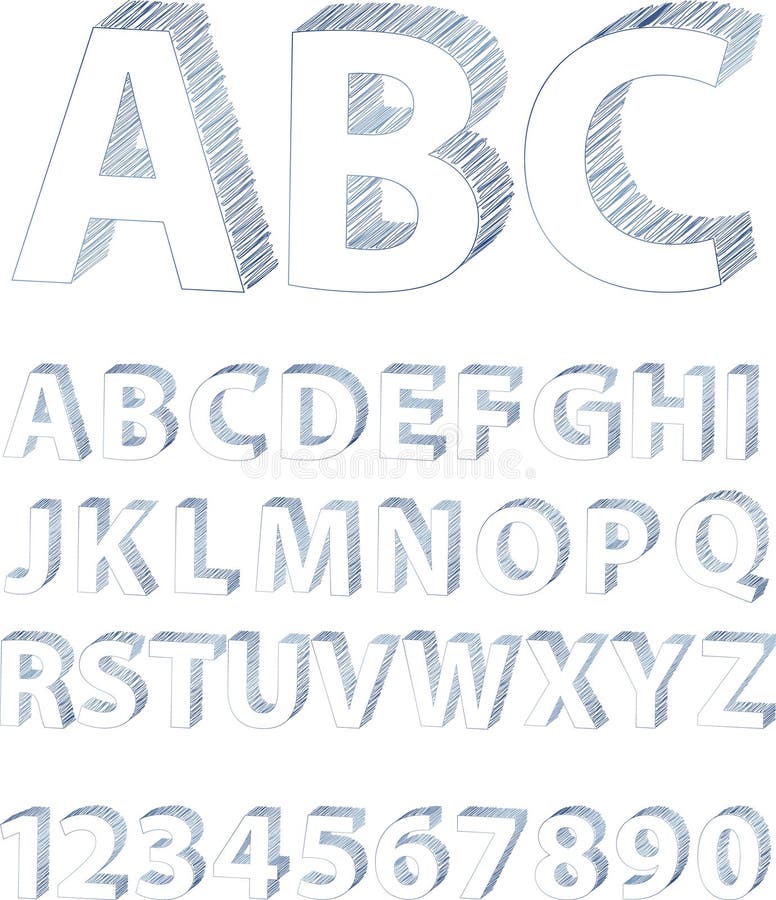 Scribble Alphabet stock vector. Illustration of font - 27730357