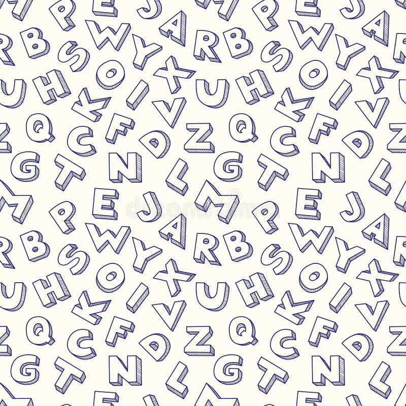 Seamless Pattern of Colorful Hand Drawn Doodle Symbols and Numbers ...