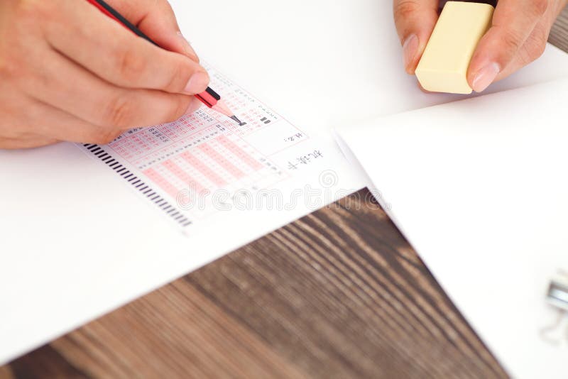 Scribble the Answer Sheet during the Exam Stock Image - Image of ...