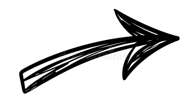 Scribble Arrow Sign Hand Drawn Vector Element Icon Stock Vector ...