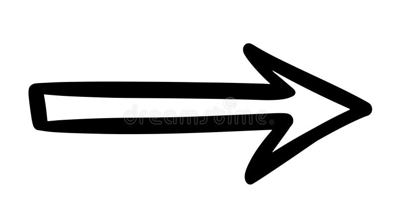 Scribble Arrow Sign Hand Drawn Vector Element Icon Stock Illustration ...