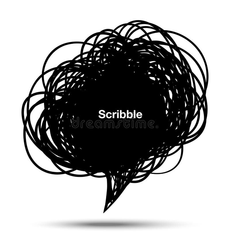 Black Bubble Chat Simple Vector Sketch Single Line Stock Illustration ...