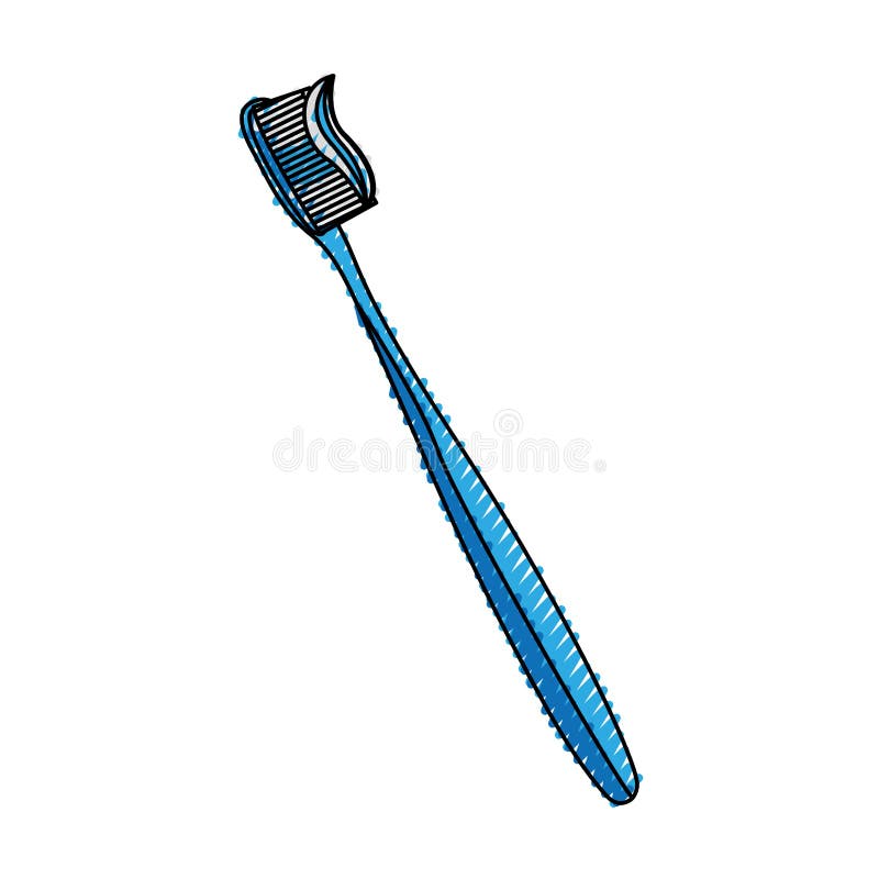Scribble Blue Toothbrush Cartoon Stock Vector - Illustration of bristle ...