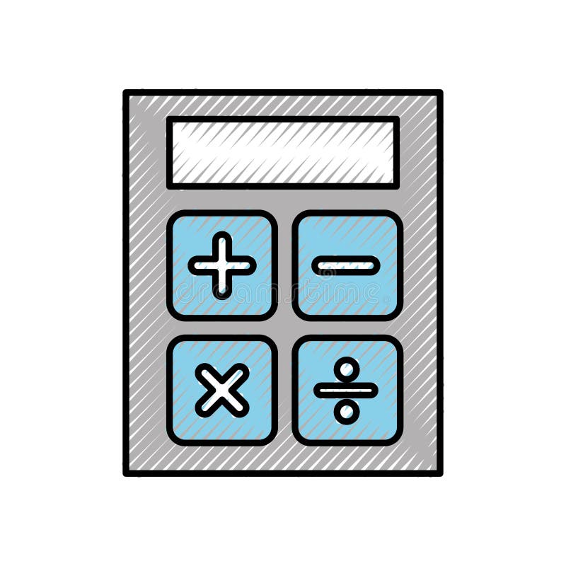 Scribble Calculator Cartoon Stock Vector - Illustration of black ...