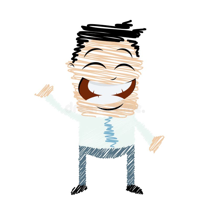 Scribble cartoon man stock vector. Illustration of happy - 38977298