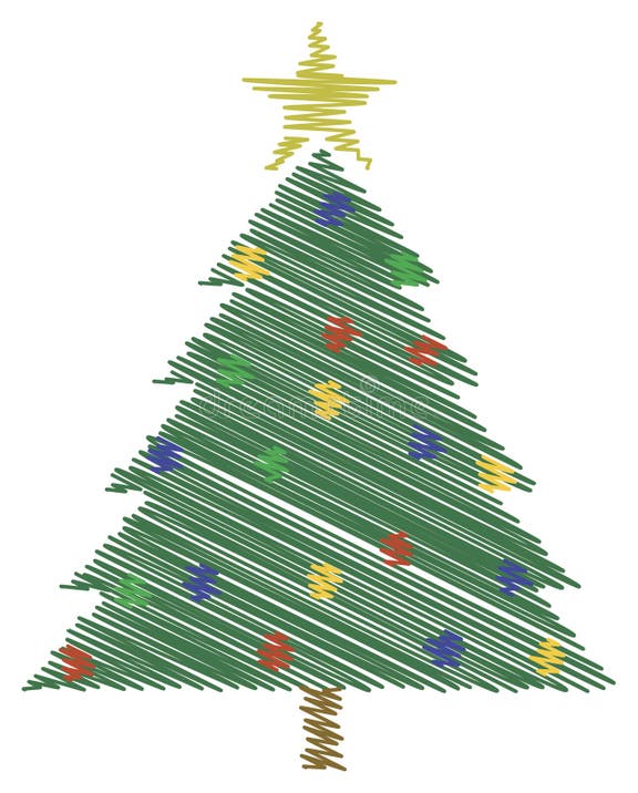 Scribble Christmas Tree stock vector. Illustration of douglas - 609018