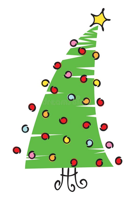 Scribble Christmas Tree Illustration Stock Vector - Illustration of ...