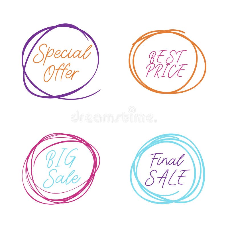 Scribble Circle Drawn in Scetch. Special Offer and Big Sale, Final Sale ...