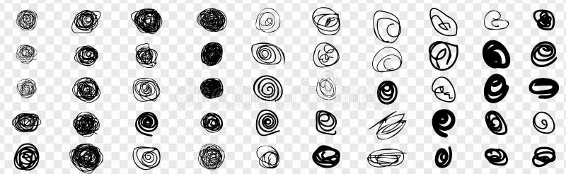 Scribble Circle Point Vector Hand Drawn Doodle. Messy Chaotic Scribble ...