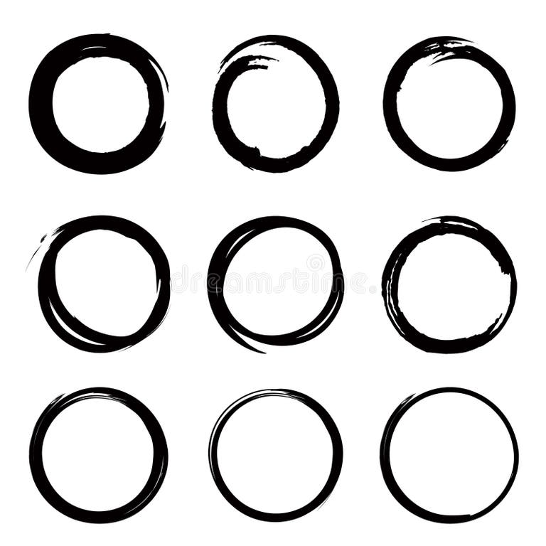 Scribble Circle Set, Hand Drawn Geometric Sketch Design E Stock ...