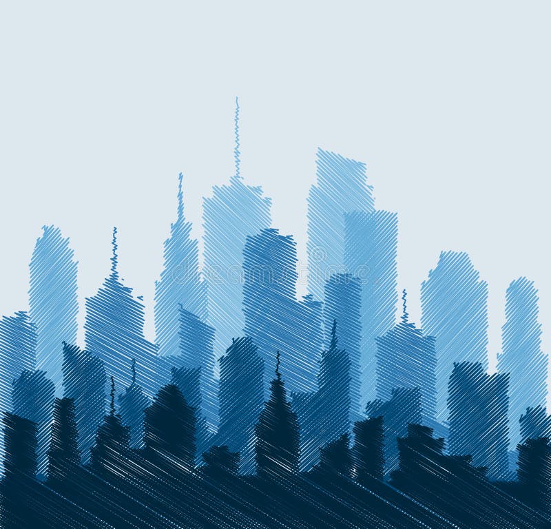 Funky City Doodle Illustration Stock Vector - Illustration of finance ...