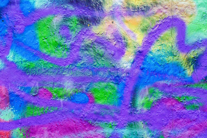 Scribble of Colored Paint. Bright Color Daub Pattern on Wall Surface ...