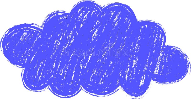 Scribble Crayon Cloud stock illustration. Illustration of pencil ...