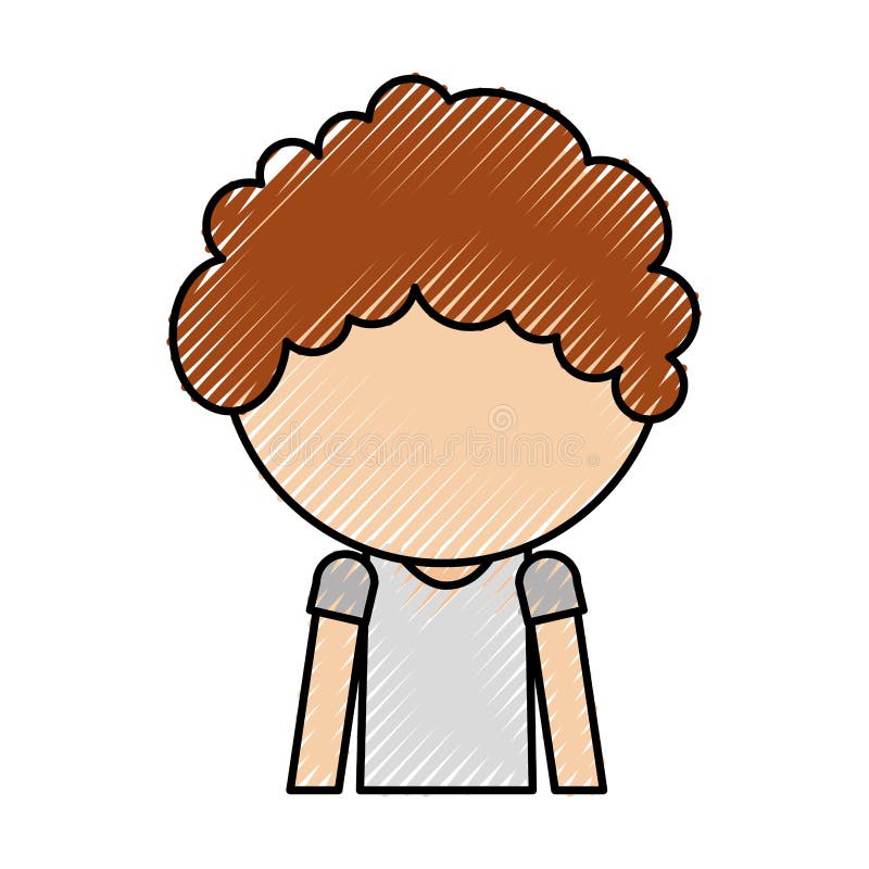 Scribble upper body man stock vector. Illustration of person - 93409634