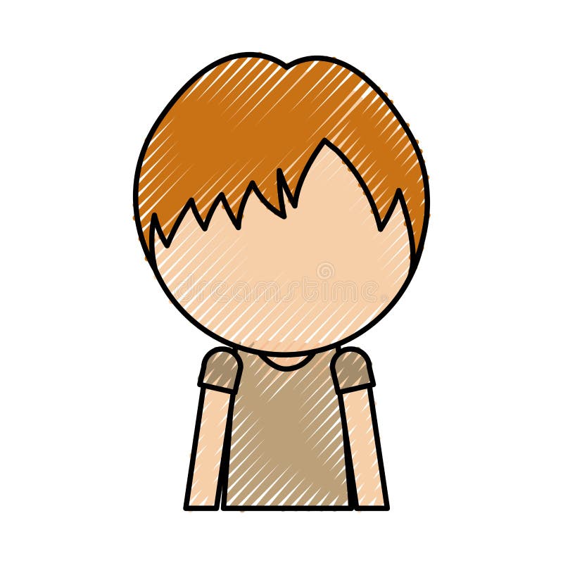 Scribble cute little boy stock vector. Illustration of faceless - 94053900