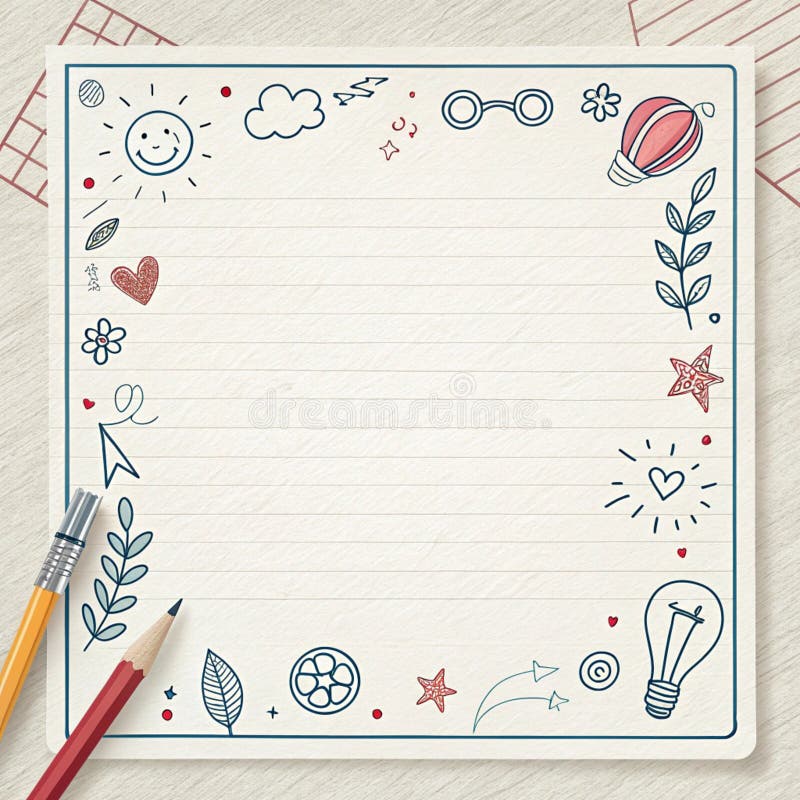 Scribble Doodle Border Paper Texture Playful and Creative Stock ...