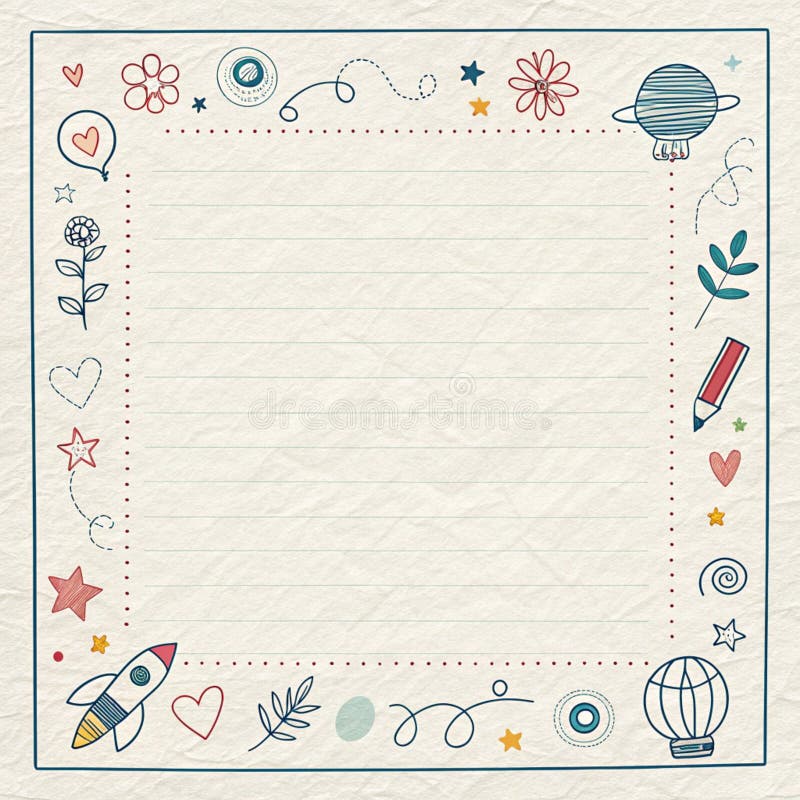 Scribble Doodle Border Paper Texture Playful and Creative Stock ...