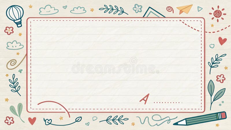 Scribble Doodle Border Paper Texture Playful and Creative Stock ...