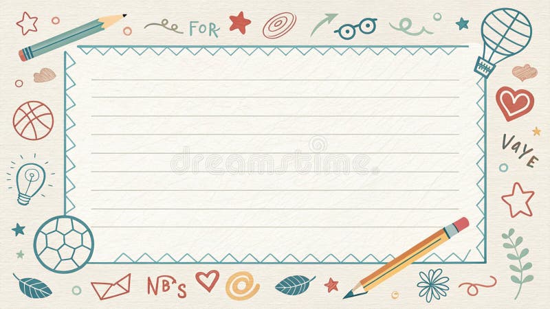 Scribble Doodle Border Paper Texture Playful and Creative Stock ...