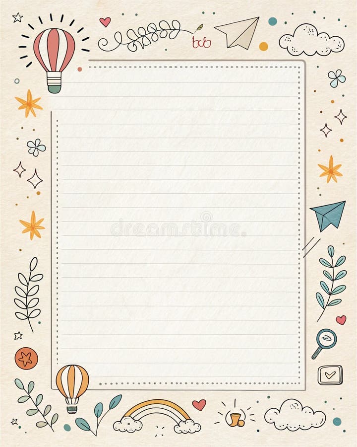 Scribble Doodle Border Paper Texture Playful and Creative Stock ...