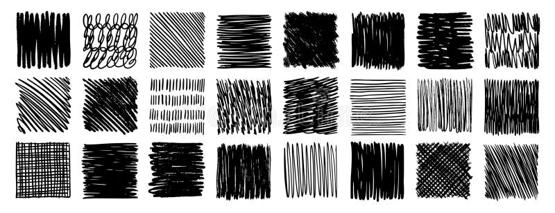 Scribble Doodle Collection Ink Sketch Hand Drawn Set. Scrawl Elements ...