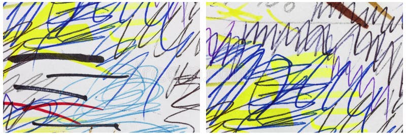 Scribble Drawing Unique Background Collage Stock Illustration ...