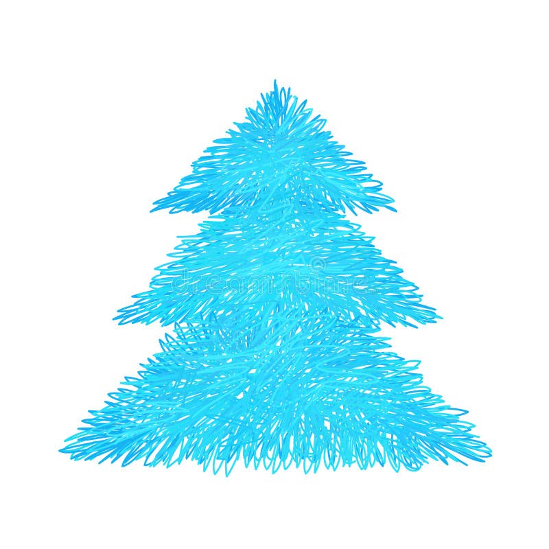 Scribble Fir Tree, Hand Drawn Stock Vector - Illustration of christmas ...