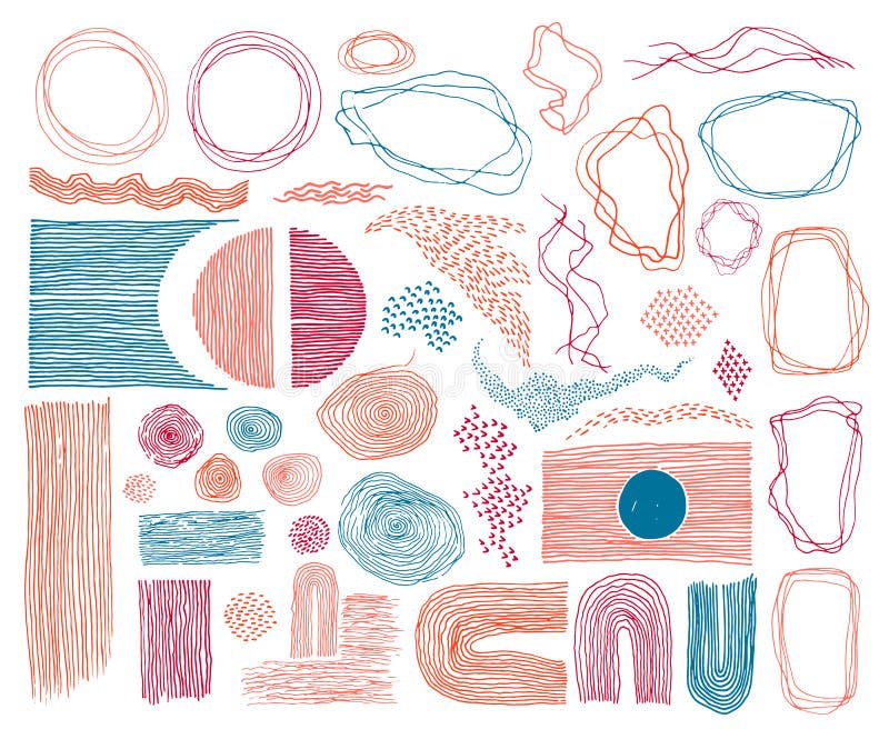 Scribble Frames, Lines and Dots Texture Backgrounds Vector Collection ...