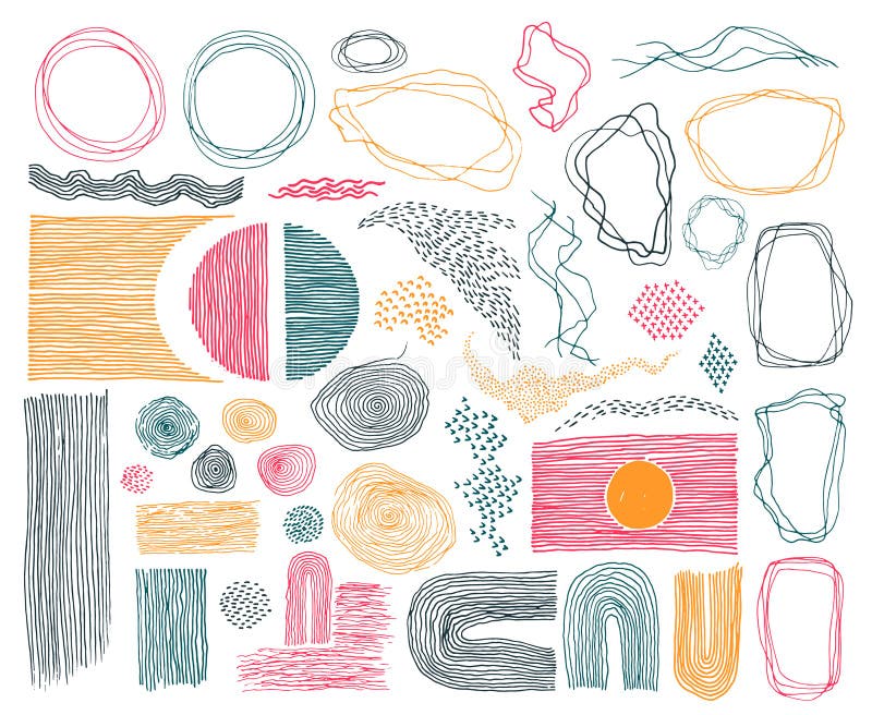 Scribble Frames, Lines and Dots Texture Backgrounds Vector Collection ...