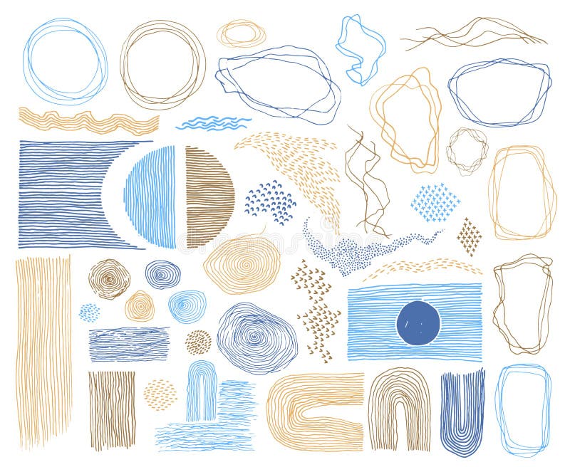 Scribble Frames, Lines and Dots Texture Backgrounds Vector Collection ...