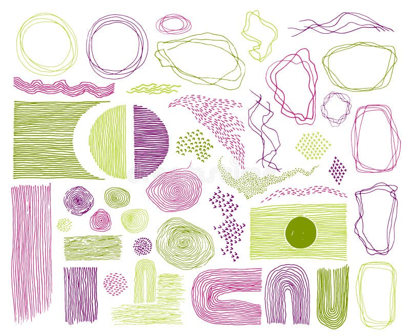 Scribble Frames, Lines and Dots Texture Backgrounds Vector Collection ...