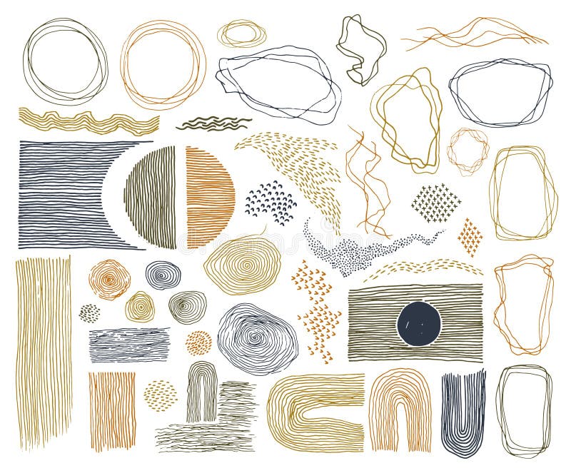 Scribble Frames, Lines and Dots Texture Backgrounds Vector Collection ...