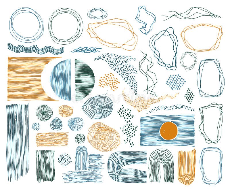 Scribble Frames, Lines and Dots Texture Backgrounds Vector Collection ...