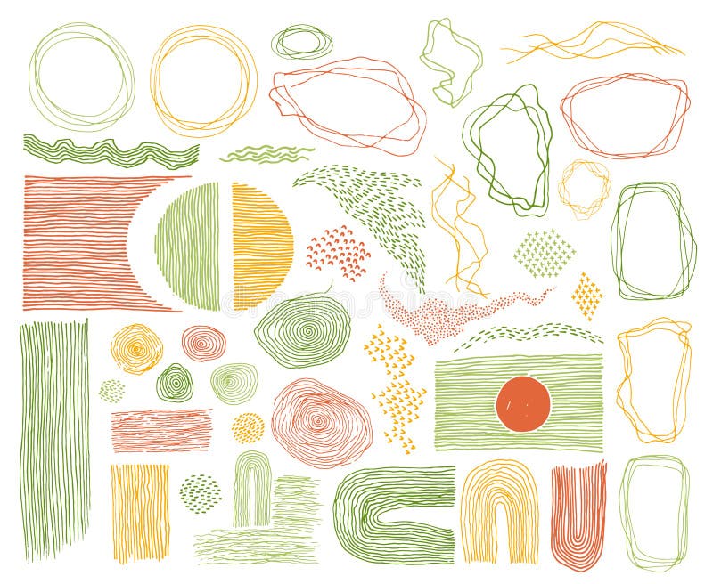 Scribble Frames, Lines and Dots Texture Backgrounds Vector Collection ...