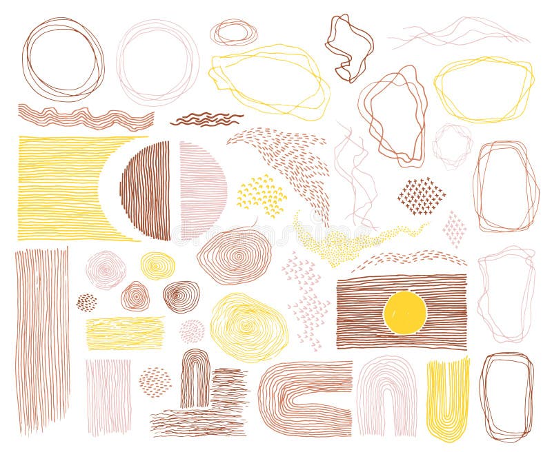 Scribble Frames, Lines and Dots Texture Backgrounds Vector Collection ...