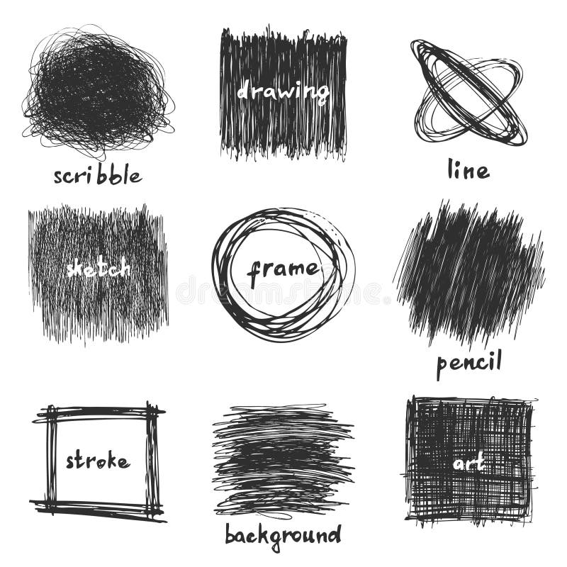 Scribble Frames, Lines and Dots Texture Backgrounds Vector Collection ...